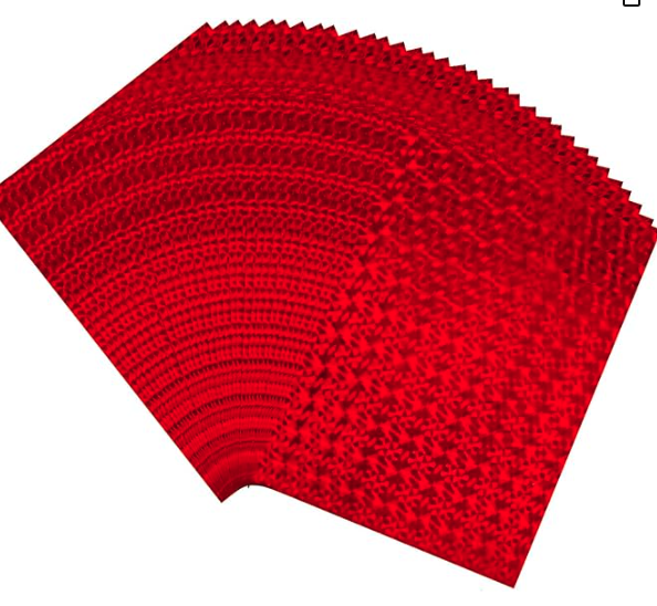 Cut Ruby Toner Reactive Foil – Red Holographic | 8.5" × 11" (5 Sheets ...